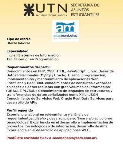 #TrabajoSistema - Ing. en Sistemas de Información o Tec. Superior en programación - UTN ...