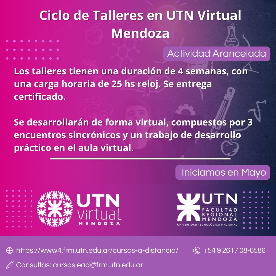Talleres en UTN virtual - UTN - Facultad Regional Mendoza